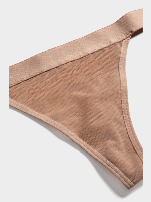 Negative Underwear Sieve Thong In Buff - Autumn