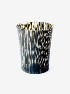 MONC XIII Canova Nero Set Of 6 Murano Vino Filigrana Assorted Glasses ...