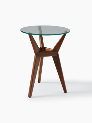 West Elm Jensen Round Side Table - Glass - Autumn