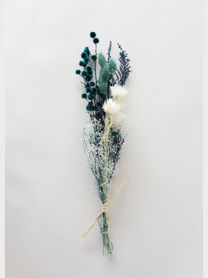 Afloral Petite Dried Flower Bundle In Blue - 8-16" - House For Greens
