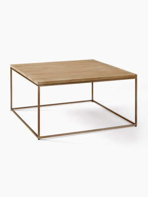 West Elm Streamline Square Coffee Table - Wood - Autumn
