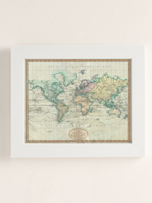 Urban Outfitters Adam Shaw Vintage World Map (1801) Art Print - Autumn