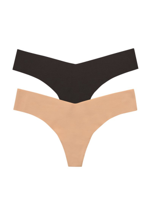 Commando Classic Solid Thong 2-pack - Autumn