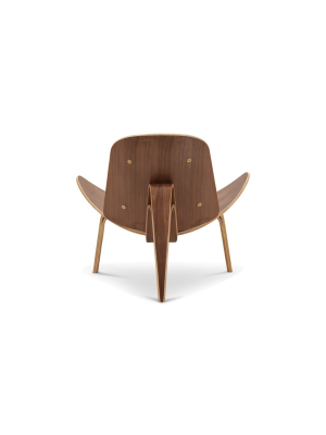 Interior Icons Shell - Shell Lounge Chair, Walnut - Autumn