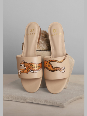 ALEPEL Leopard Beige Slide - Autumn