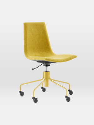 West Elm Modern Slope Upholstered Swivel Office Chair - Autumn