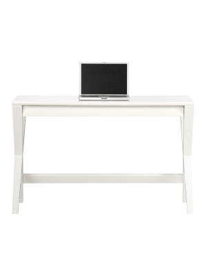 Crate and Barrel Spotlight White 48" Writing Desk - Autumn