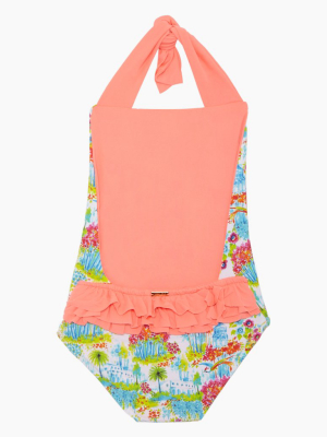 Bikini.com Layla Open Back One Piece Swimsuit (kids) - Botanic Gardens ...