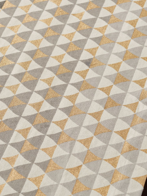 Crate and Barrel Bauble 90" Metallic Table Runner - Autumn