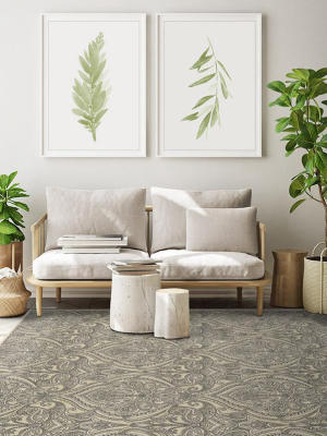 Ruggable Lacis Damask Black & Ivory Rug - Autumn