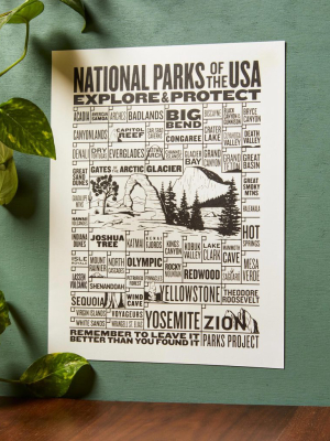 Parks Project National Parks Of The Usa Checklist Poster - Autumn
