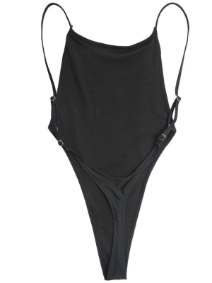Brazilian Bikini Swimsuits Sexy High Leg Low Back Thong Brazilian One ...