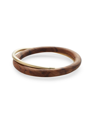 SOKO Teak Interlocking Bangle Bracelets - Autumn