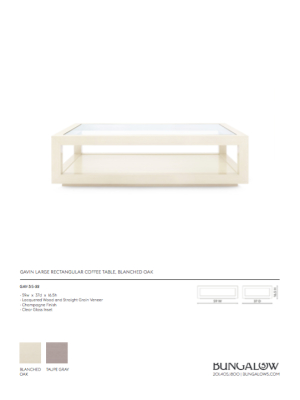 Clayton Gray Home Gavin Large Rectangular Coffee Table Blanched Oak ...