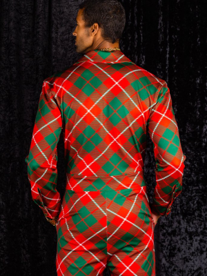 Shinesty The Poinsettia Playboy | Red Plaid Christmas Flight Suit - Opimoda
