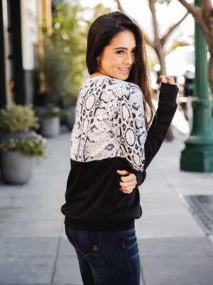 Tickled Teal The Lex Top - White Python - Autumn