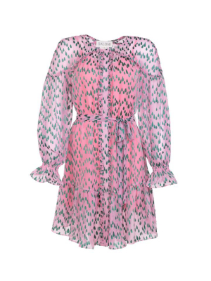 SALONI Pixie Dress In Carnation Devore - Autumn
