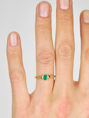 In God We Trust Hasna Ring / Emerald / 14kt Yellow Gold - Autumn